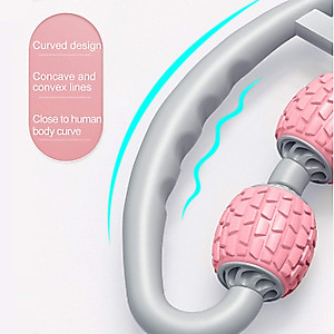 Muscle Massage, 4 Wheels Roller Trigger Point Muscle Therapy Stick Roller for Legs and Body,3D Foam Roller 360°Anti-Cellulite for Deep Tissue Pain Relief Muscle Relaxant Fitness Equipment (Blue)