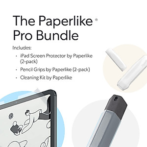 Paperlike 2.0 Pro Bundle - All-in-One Kit Includes Screen Protector for iPad Pro 11" and iPad Air 10.9", Pencil Grips, & Cleaning Kit
