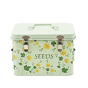 GLOCHYRA Seed Storage Box Garden Seed Packet Storage Organizer Seed Container Comes with 100 Plant Labels, 10 Seed envelopes, Marker Pen