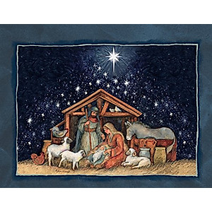 LANG Nativity Assorted Two Set Christmas Cards by Susan Winget, 2 Unique Designs per Box, 18 Cards with 19 Envelopes, Beautiful Nativity Artwork, Perfect for Sending Holiday Greetings (1008105)