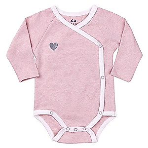 Asher & Olivia Baby Kimono Side Snap 3 Pc Girl Long Sleeve Bodysuit Set (Polka Dots, Newborn)