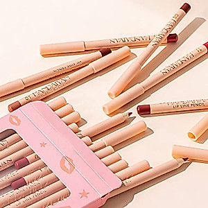 Mrettick 12 Colors Matte Lip Liner Pens Set Long-Lasting Creamy Lip Liner Natural Lip Makeup Soft Pencils Lipstick Set (#1)