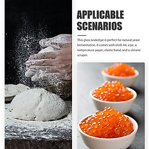 1 Set Tank with Scale Glass Jar Sourdough Bottle with Scale Sourdough Starter Jar Kit Sealing Canister Glass Container Sealed Container Glass Storage Kettle