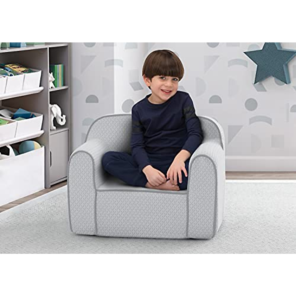 iComfort Memory Foam Chair for Kids for Ages 18 Months and Up, Grey