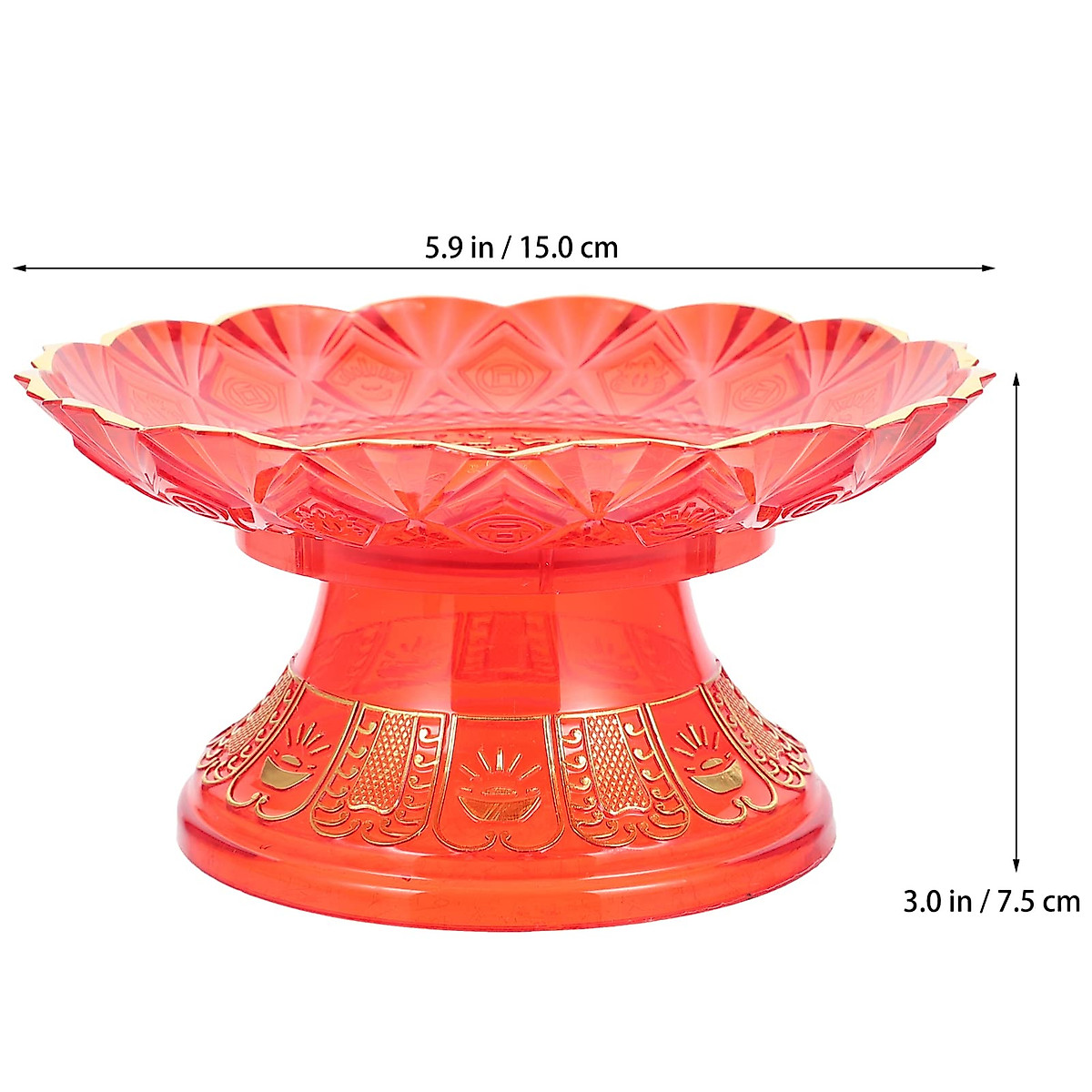 Veemoon 4pcs Blessing Use Decorative Rituals Holders Sacrifice Snack Food Decor Holder Serving Wedding Fruit Decoration Footed Plate Round Nuts Plates Containers Bowl Buddhist Offering S