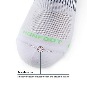 MONFOOT Women's and Men's 5 Pairs Pickleball Tennis Running Athletic Cushion Socks White Medium, multipack