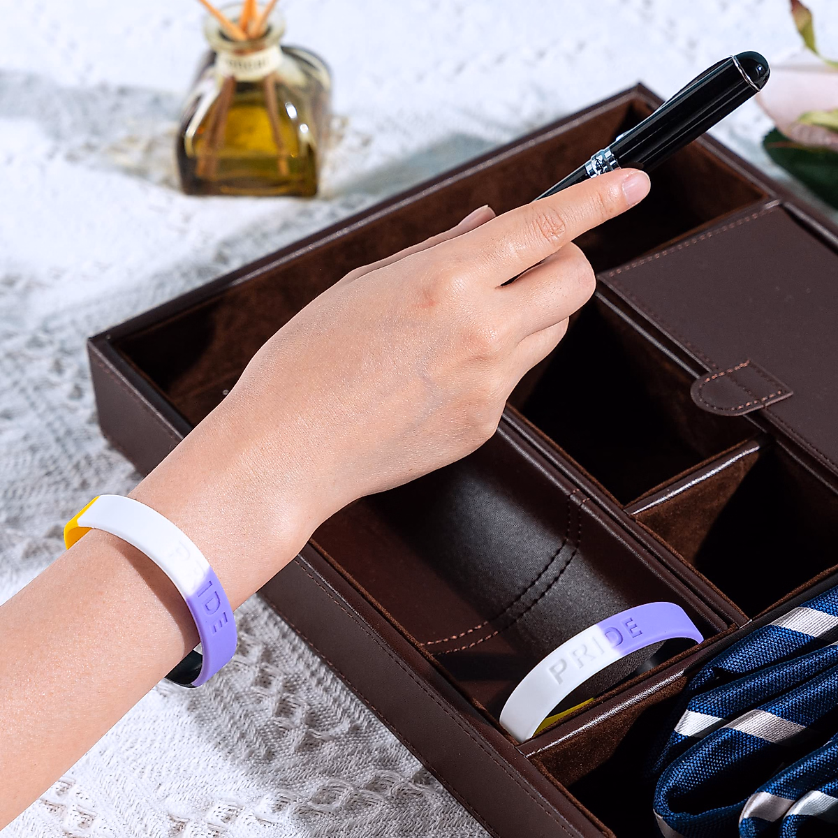 LGBTQ - Non-Binary Pride Silicone Bracelets for Pride Month, LGBTQ Accessories & Pride Parade – Perfect for Fundraisers! - 1 Bracelet Multicolor