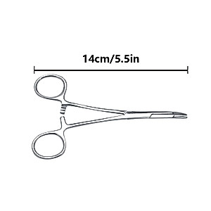 Lwuey Hemostat Forceps, Stainless Steel Pet Dog Grooming Ear Cleaning Clamp Pets Cat Ears Hairs Tweezers with Curved Tip Antislip Locking Forceps Remover Tools Supplies Trimmer Accessories(Large)