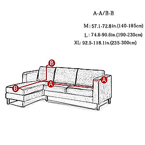 OQOPO 2/3/4 Seater Stretch Sectional Sofa Cover L Shaped Sofa Cover,Easy to Use Non-Slip Furniture Protector Sofa Cover for Living Room,2+4 Seater,Blue