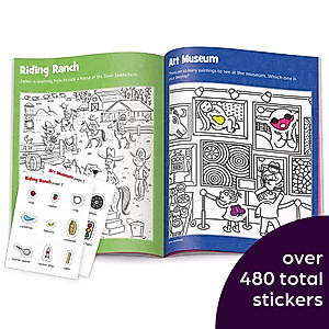 Highlights Hidden Pictures Sticker Fun Sticker Books for Kids Ages 3-6, 4-Pack of Sticker Books, 64 Pages of Seek and Find Sticker Activities, Books Double as Coloring Books, 480+ Stickers, Volume 2