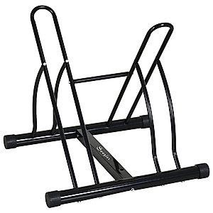 Soozier Bike Rack Floor Stand, 2 Bike Direction Adjustable Bicycle Park for Garage, Free Standing Storage