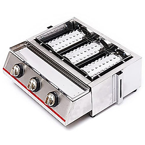 Portable Grill 3-Burner Tabletop Propane Gas Grill 18'' x 10'' Outdoor Camping Cooking Grill Table Top Propane Gas BBQ Patio Garden Picnic Backyard Barbecue Grill