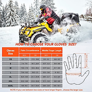 Heated Gloves for Men Women Heated Motorcycle Glove Electric Waterproof Heating Gloves Touchscreen Warming Rechargeable Battery Hand Warmers w/ 12V Motorcycle Cable for Outdoor Work Motorcycling Bike