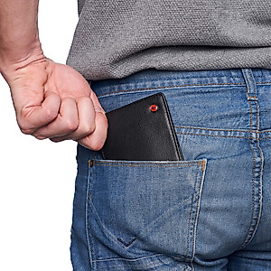 Alpine Swiss RFID Luka Men's Flip ID Wallet Deluxe Capacity ID Bifold With Divided Bill Section Camden Collection Soft Nappa Black