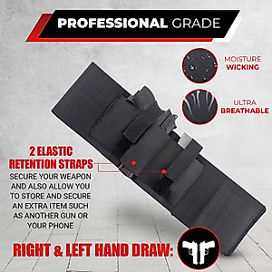 Tactical Belly Band Holster for Concealed Carry Pistol Hand Gun Holder, Hide Handgun Under Shirt Elastic Waist Belt Holsters for Men and Women (Belly Band Holster)