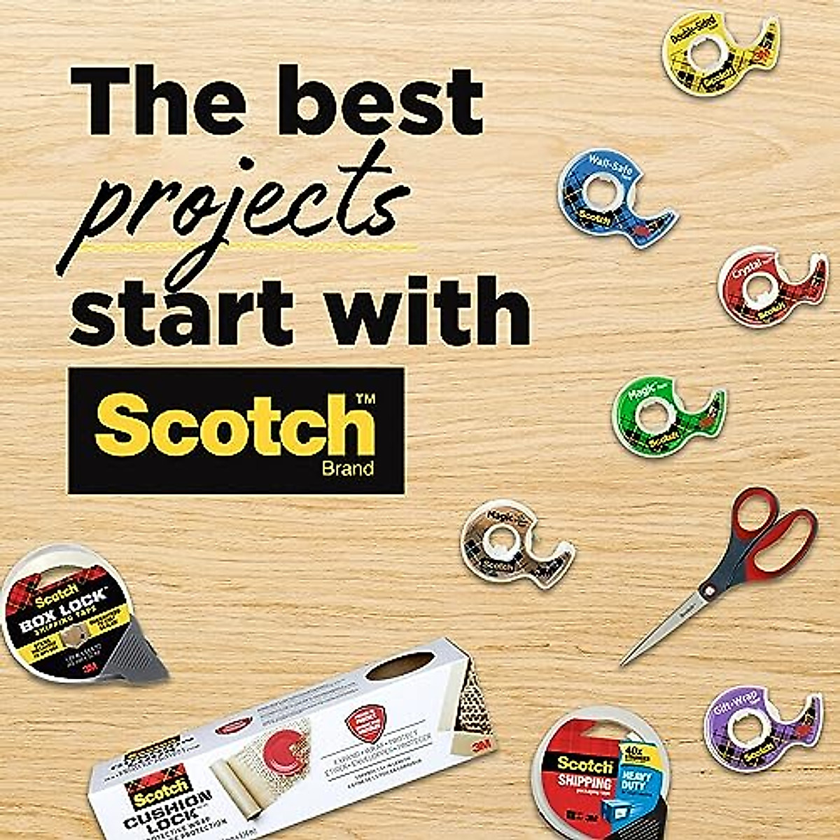 Scotch Magic Tape, Invisible, Home Office Supplies and Back to School Supplies for College and Classrooms, 4 Rolls with 4 Dispensers