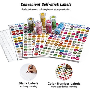 Diamond Painting Storage Containers, 2 Packs 60 Jars Bead Organizer and Diamond Painting Labels, Bead Organizers and Storage for Diamond Painting Accessories, Diamond Art Storage, Diamond Dots Storage