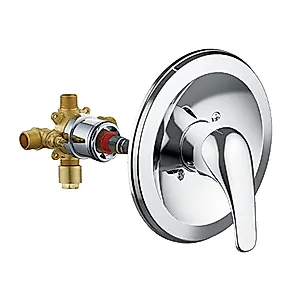 Design House 594895 Middleton II Transitional Single-Handle Shower Valve Trim with Escutcheon for Bathroom, Polished Chrome