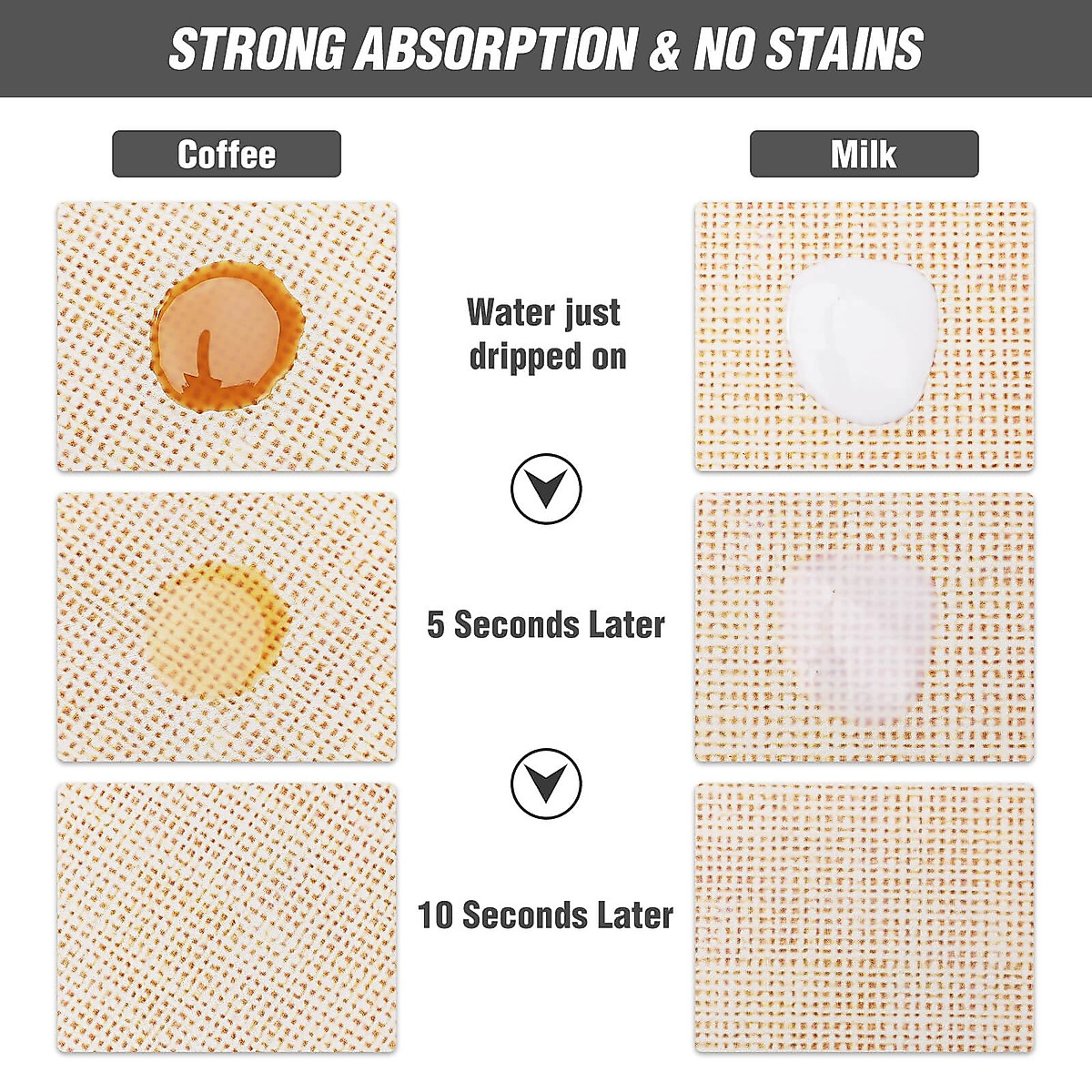 DK177 Coffee Mat Coffee Bar Mat Hide Stain Absorbent Drying Mat with Waterproof Rubber Backing Fit Under Coffee Maker Coffee Machine Coffee Pot Espresso Machine Coffee Bar Accessories-19"x12"