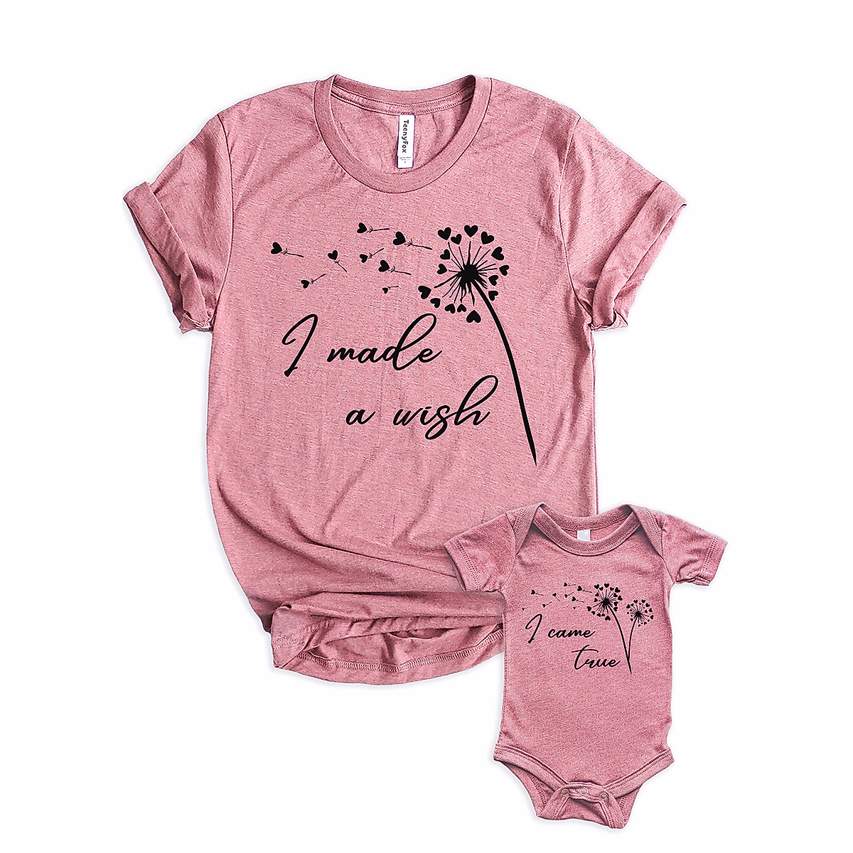 Teeny Fox I Made a Wish I Came True Mother Daughter Matching Outfits Mom and Me Cute Family Shirts