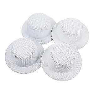 Abaodam Doll Hat 16 pcs Craft Crafts Topper Wide White Fedoras Snowmen Felt Snowman Tops Ornament - Decorative Cap Small Panama Magician Christmas Accessories Flat Decor for Miniature
