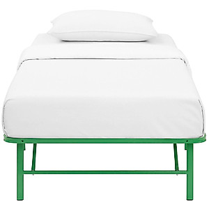 Ergode Horizon Metal Bed Frame | Stainless Steel | 14-inch Clearance | 1300 lbs Capacity | No Box Spring | Easy Assembly | Twin Size (MOD-5427-GRN-VV)