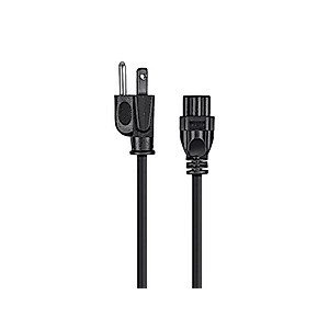 Monoprice Power Cord - NEMA 5-15P to IEC 60320 C5, 18AWG, 10A/1250W, 3-Prong, Black, 6ft
