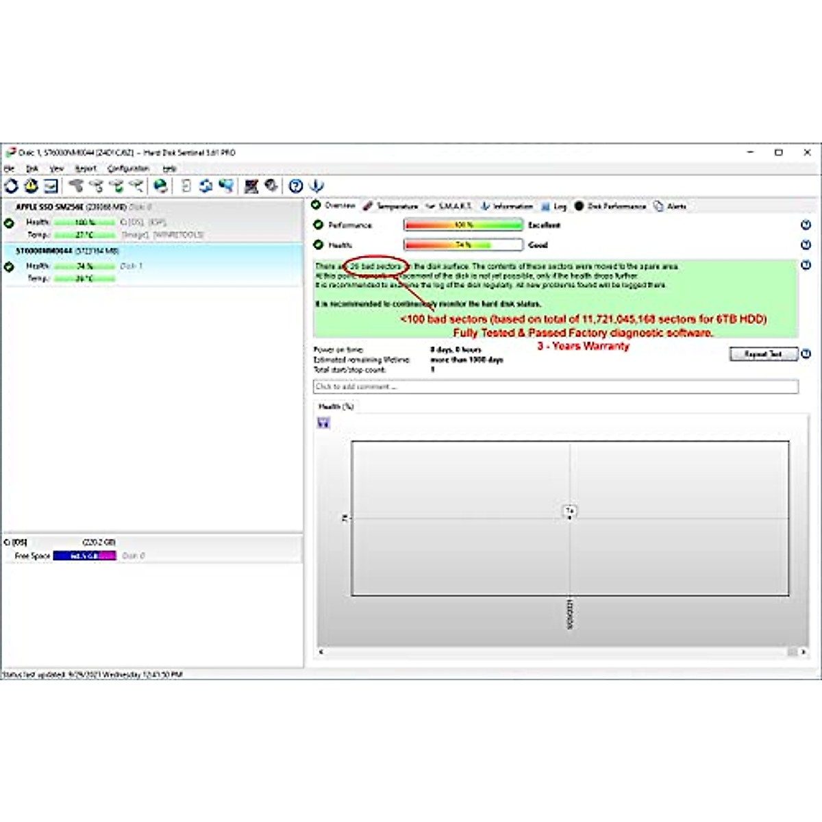 MaxDigitalData 6TB 7200RPM 128MB Cache SATA 6.0Gb/s 3.5" Internal Hard Drive for Surveillance (MD6000GSA12872DVR) - 3 Years Warranty (Renewed)