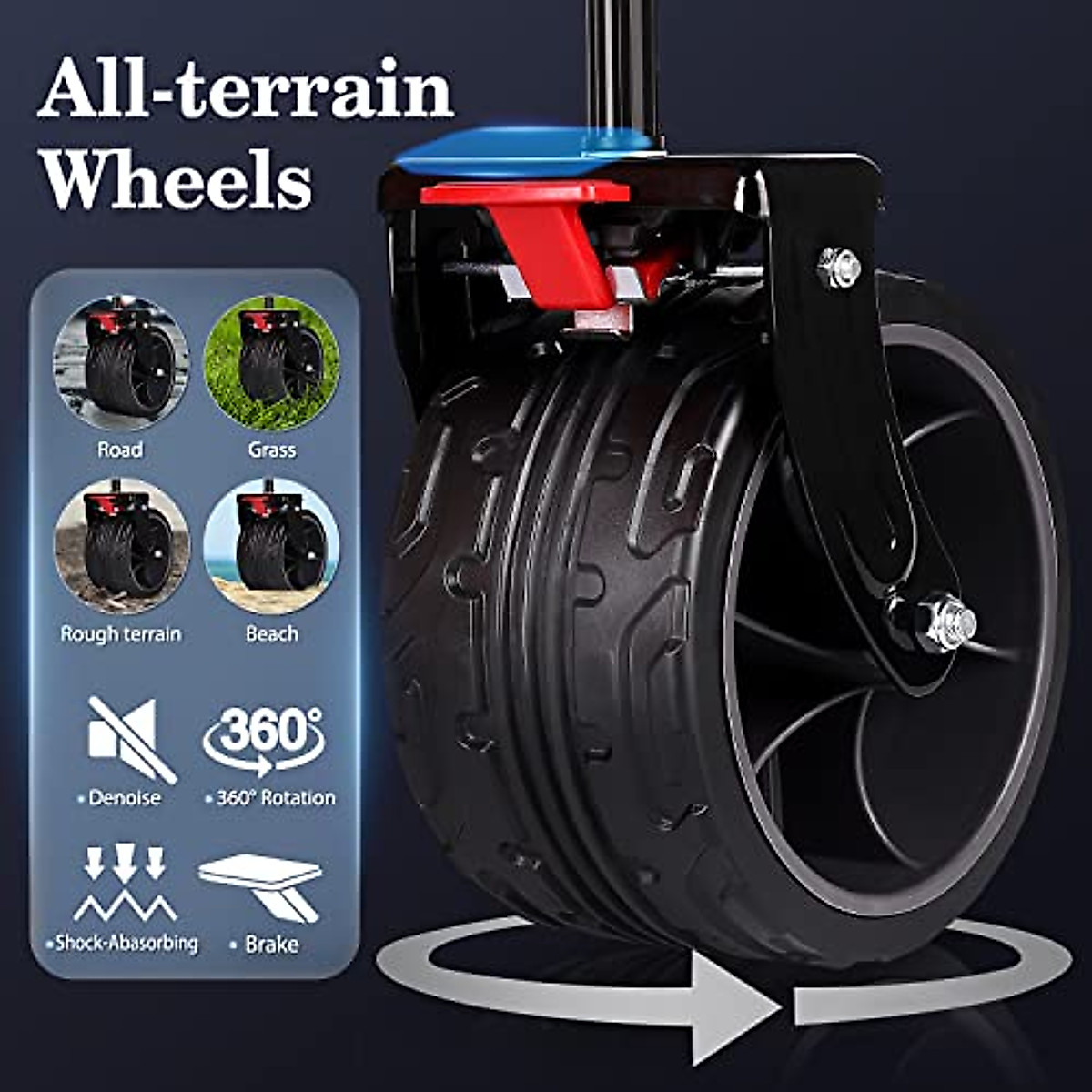 Sekey 220L Collapsible Foldable Wagon with 330lbs Weight Capacity, Heavy Duty Folding Utility Garden Cart with Big All-Terrain Beach Wheels & Drink Holders. Grey