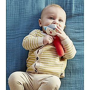 Petit Collage Organic Cotton Soft Squeaker Baby Rattle, Fox – Cute Rattle for Infants – Activity Toy with Soft Developmental Features – Makes an Ideal Baby Gift – Stuffed Animal Baby Rattle