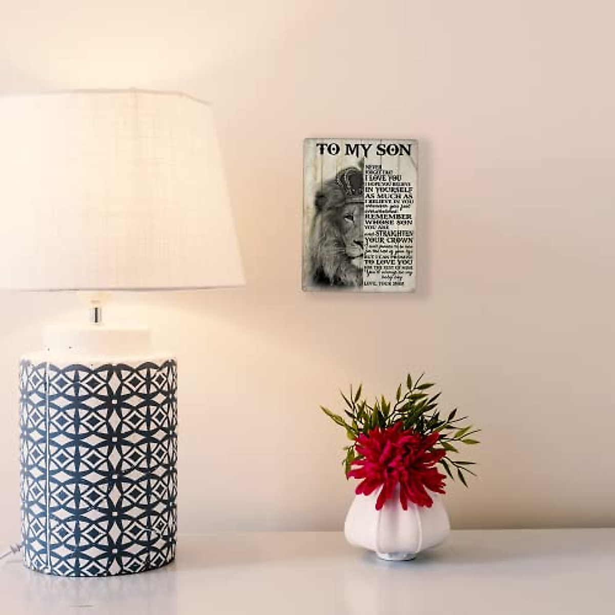 Plaques for son To my son gift decoration My Son Never Forget I Love You Be Love from Mom Metal Tin Sign 8x12 Inch