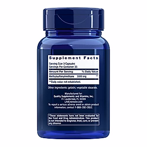 Life Extension MSM 1000 mg - Joint Health Supplement For Adults - Support Muscle, Joints, Knee and Cartilage Health For Mobility, Strength, Relief - Gluten-Free, Non-GMO - 100 Capsules