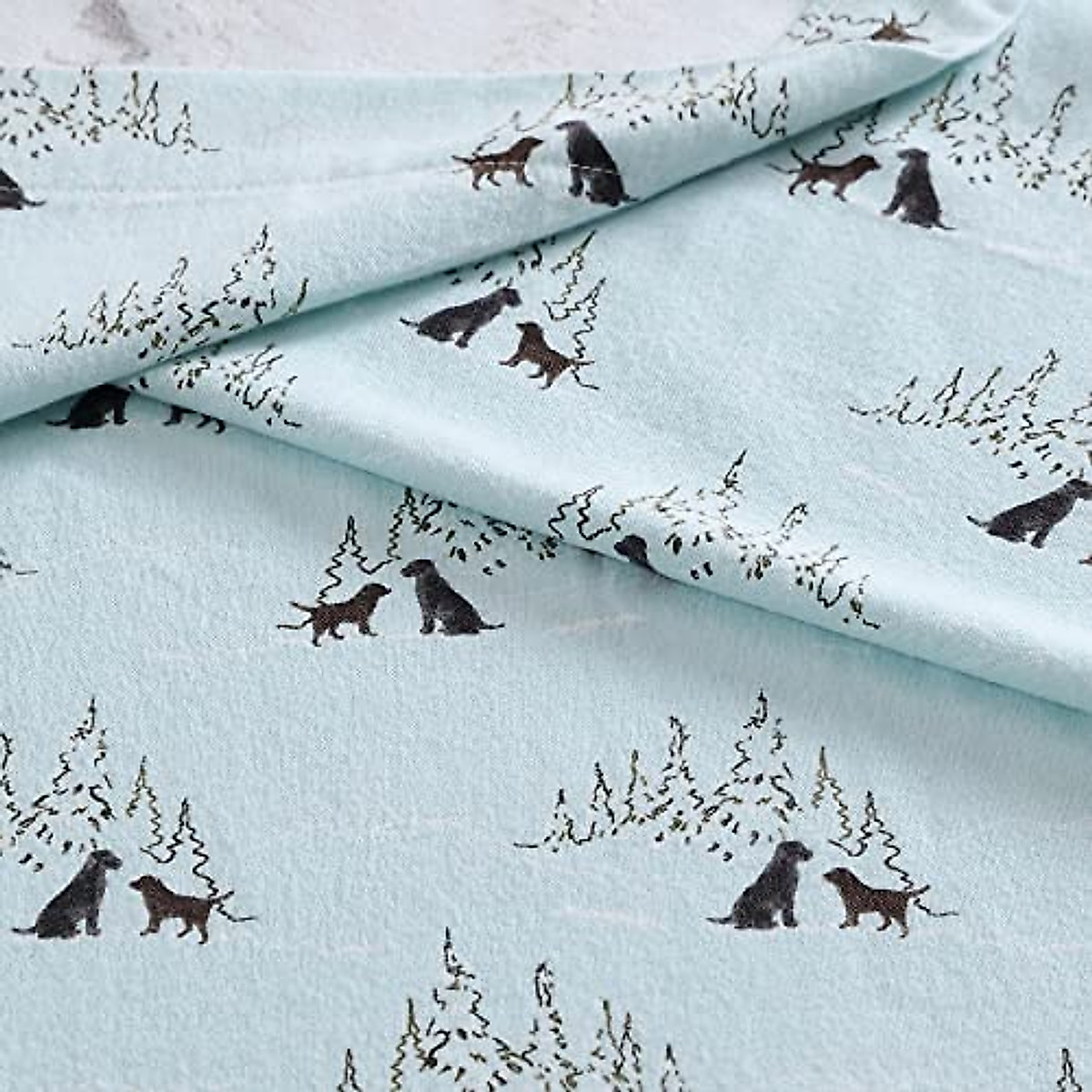 Eddie Bauer - Queen Sheets, Cotton Flannel Bedding Set, Brushed For Extra Softness, Cozy Home Decor (Dog Friends, Queen)