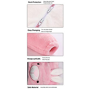 seemehappy Cute Bunny Panda Fleece Baby Bodysuit – Infant Warm One Piece Kids Hooded Romper Outerwear Toddler Jacket-Bunny,6-12 Months