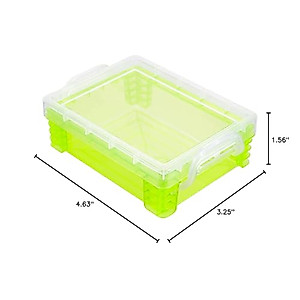 Green Stacking Crayon Box by Simply Tidy - Plastic Storage Containers for School Supplies, Sewing and Crafts - Bulk 36 Pack