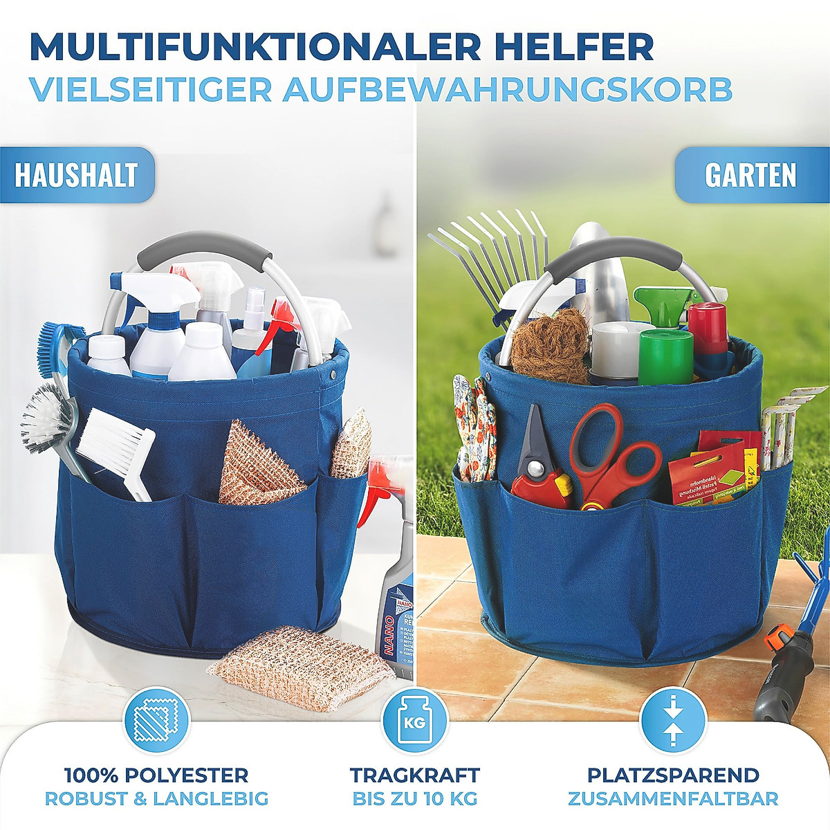 Wenko Storage Box for Cleaning Utensils, 4cm, Blue