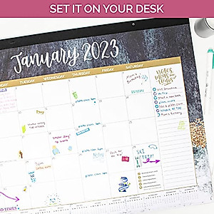bloom daily planners 2023 Calendar Year Desk/Wall Monthly Calendar Pad (January 2023 - December 2023) - Large 21" x 16" Hanging or Desktop Blotter - Watercolor