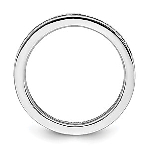 Solid 925 Sterling Silver Stackable Created Ruby Ring Eternity Band Size 9