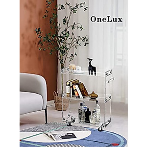 3-Tier Acrylic Slim Slide Out Storage Rolling cart,Clear Bathroom Kitchen Laundry Narrow Places Shelves (2008)