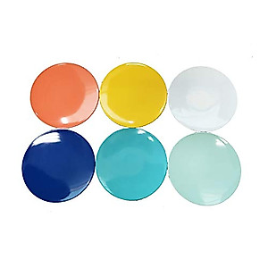 LOK-OSEMILE 6" Appetizer Plate Set of 6 - Melamine Dinnerware - Platter, Dish, Serving, Collection-Multicolor