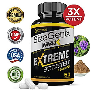Sizegenix Max 1600MG All Natural Advanced Men's Health Formula 60 Capsules