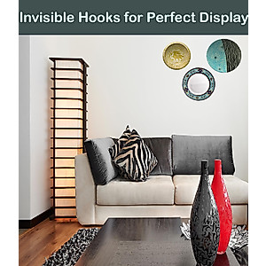 UVAPEK 10 Pack Plate Hangers for Wall, 4 Inch Heavy Duty Stainless Steel Decorative Invisible Wire Wall Plate Hangers with 10Pack Wall Hooks,Compatible 4 to 5 Inch for Antique Plates and Arts, Gold