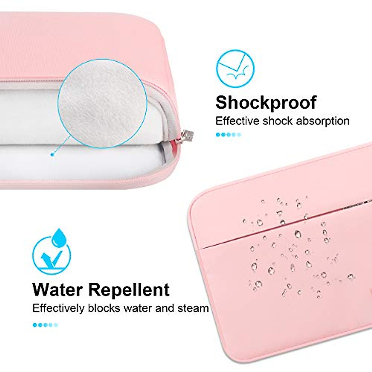 Lacdo Laptop Sleeve Case for 14 inch New MacBook Pro M2 / M1 Pro Max A2779 A2442 2023-2021, 13.5 inch Microsoft Surface Laptop 5 4 3 2 1/13.5" Surface Book 3 2 1 Computer Bag Water Resistant, Pink