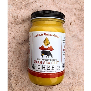 Utah SEA Salt by Gold Nugget GHEE, USDA Organic, Full-Year/Pasture-Raised, Grass-FED Butter Paleo Keto 8oz