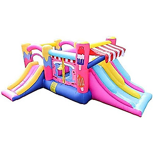 Inflatable Castle and Slide, Outdoor Trampoline Castle Children s Playground Children s Fitness Equipment Gift for Your Child Colors 520 272 202cm