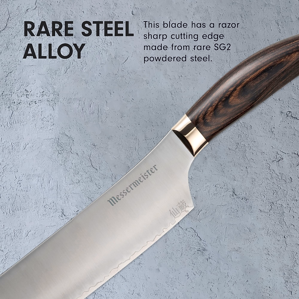 Messermeister Kawashima 6” Nakiri Knife - SG2 Powdered Steel, Eco-Brass Bolster & Walnut Pakkawood Handle - Made in Seki, Japan