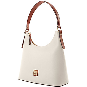 Dooney & Bourke Women's Hobo Bag in Pebble Grain Leather, Large Handbag with Single Shoulder Strap, White