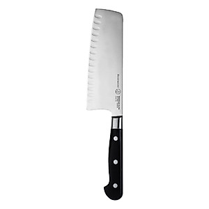 Messermeister Meridian Elite 7” Kullenschliff Vegetable Knife - Fine German Steel Alloy Blade - Rust Resistant & Easy to Maintain