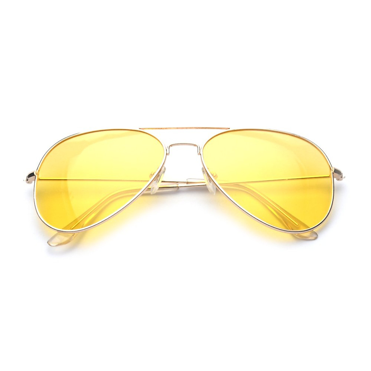 Outray Night Vision Polarized Aviator Sunglasses for Driving (Gold Frame/Yellow Lens, Yellow)