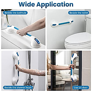 LEVERLOC Shower Grab Bar, Suction Grab Bars for Bathtubs and Showers, Easy to Install Removable Shower Handle for Bathroom Safety Grip for Seniors Elderly, Heavy Duty Handrails Waterproof No Drilling